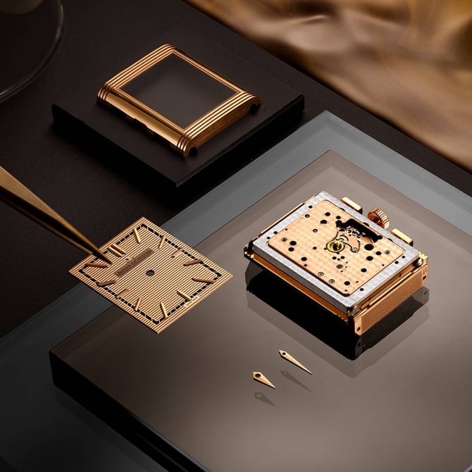 Rose Gold Men Watch Manual winding Reverso Tribute Chronograph Q389256J ...