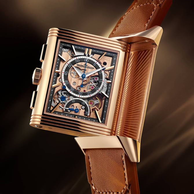 Rose Gold Men Watch Manual winding Reverso Tribute Chronograph Q389256J ...