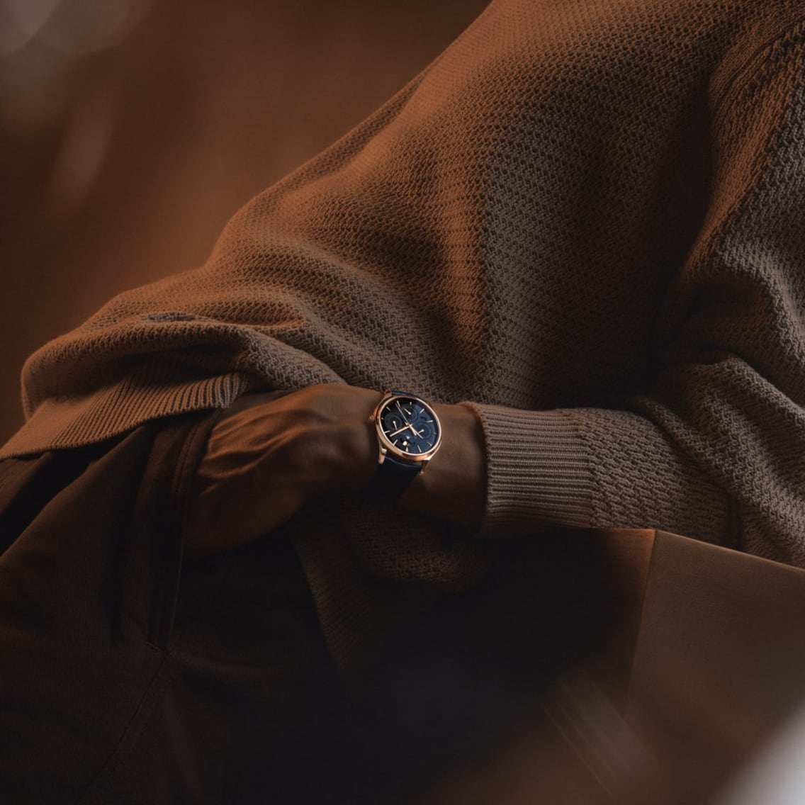 Rose Gold Men Watch Automatic Master Ultra Thin Perpetual Calendar ...