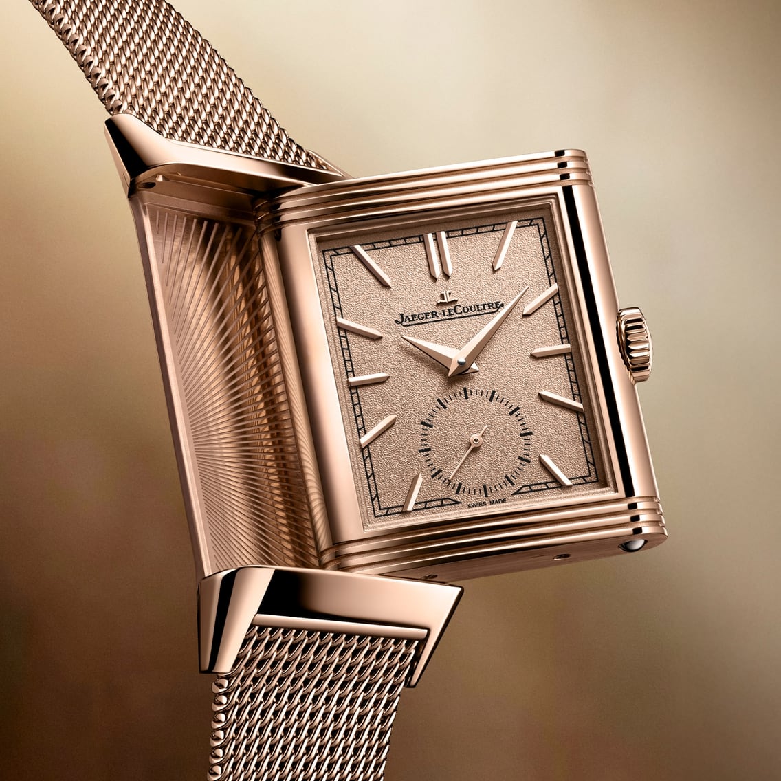 Rose Gold Reverso Tribute Monoface Small Seconds Or Deco Man Watch ...