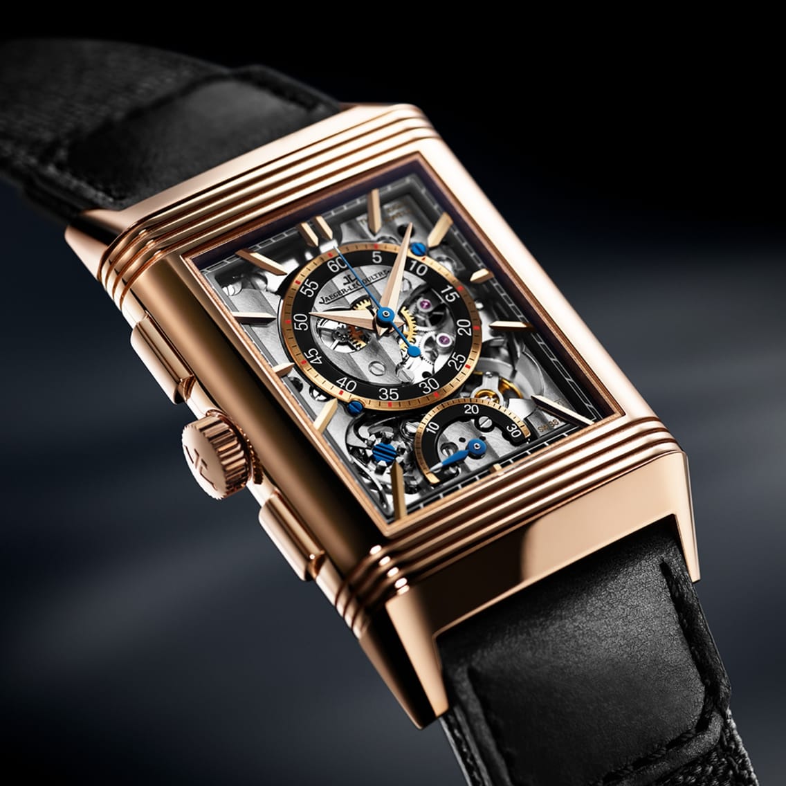 Rose Gold Men Watch Manual winding Reverso Tribute Chronograph Q389257J ...