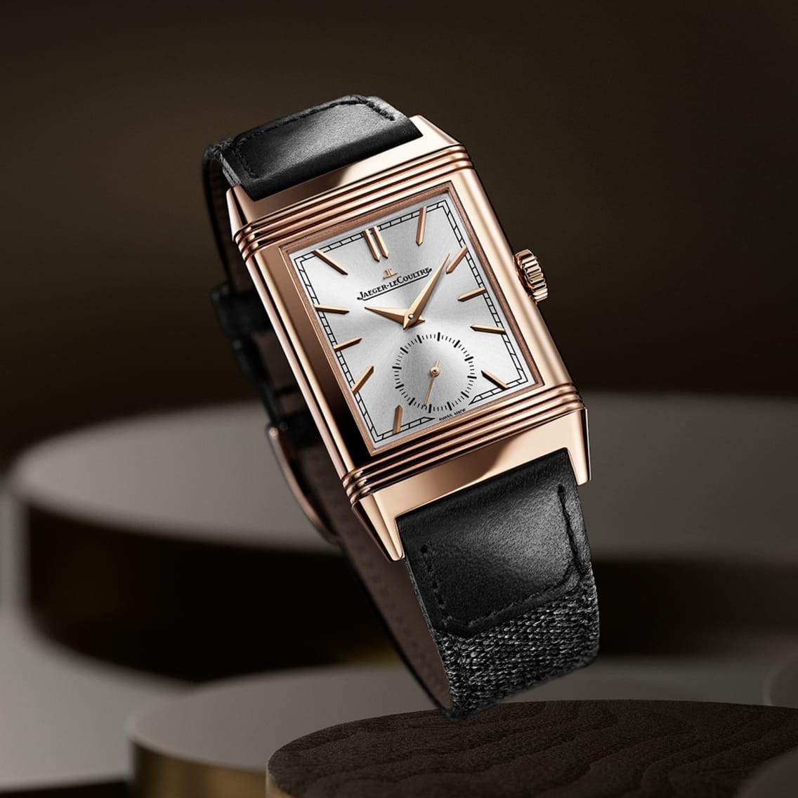Rose Gold Men Watch Manual winding Reverso Tribute Small Seconds ...