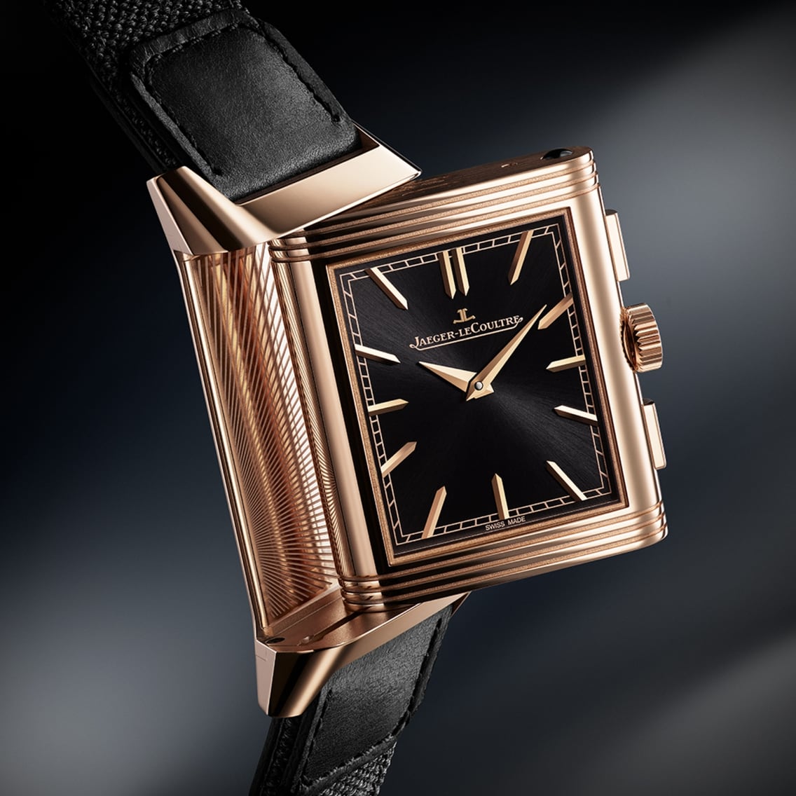 Rose Gold Men Watch Manual winding Reverso Tribute Chronograph Q389257J ...