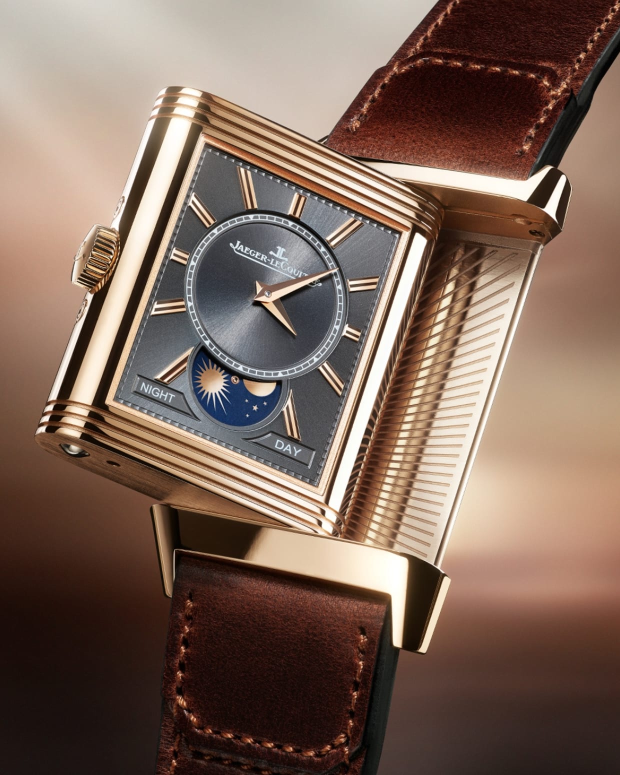 Pink Gold Men Watch Manual winding Reverso Tribute Small Seconds ...