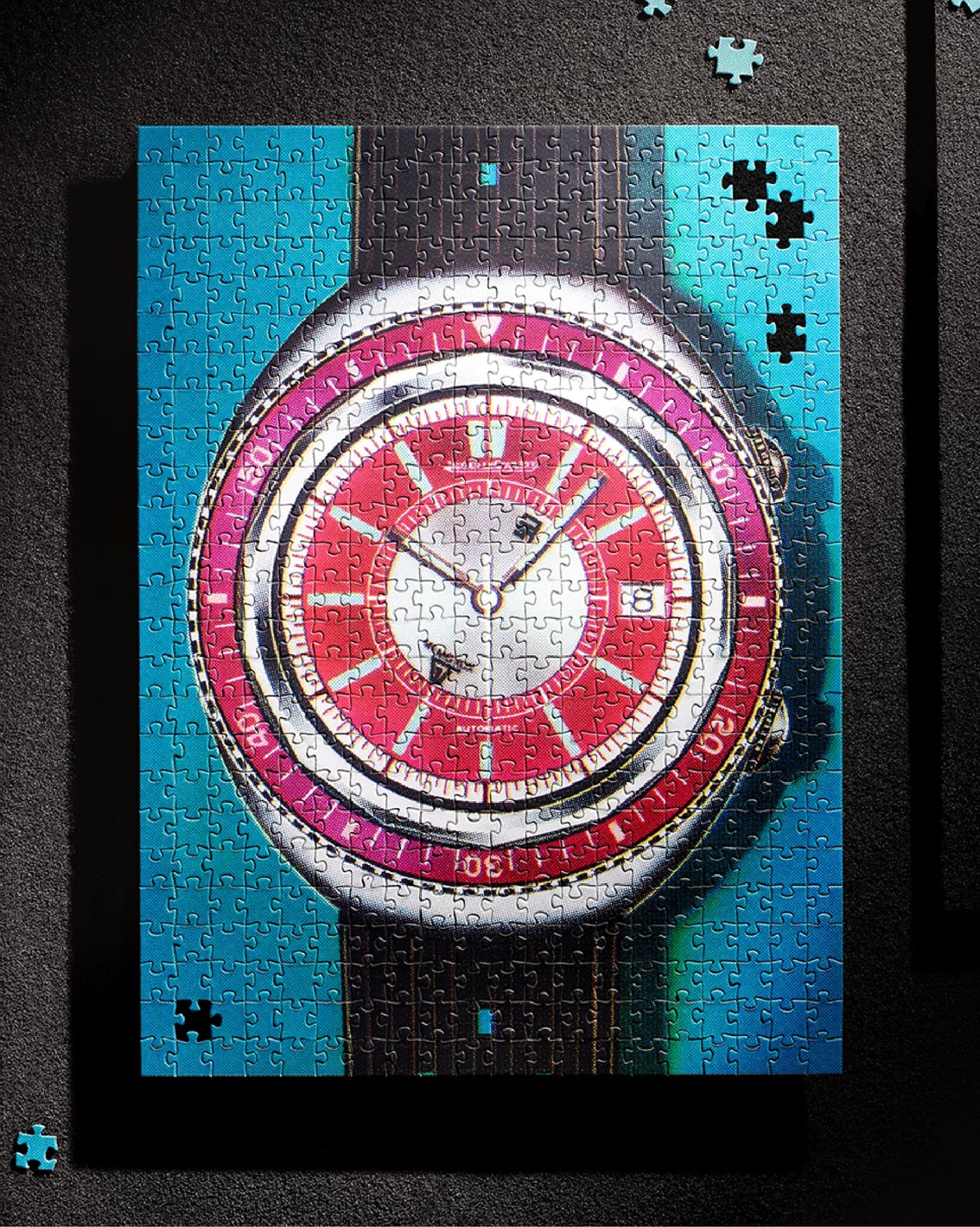 Pink Gold Men Watch Automatic, Automatic winding Master Control ...