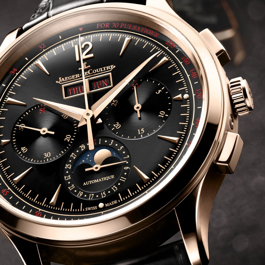 Pink Gold Men Watch Automatic, Automatic winding Master Control ...