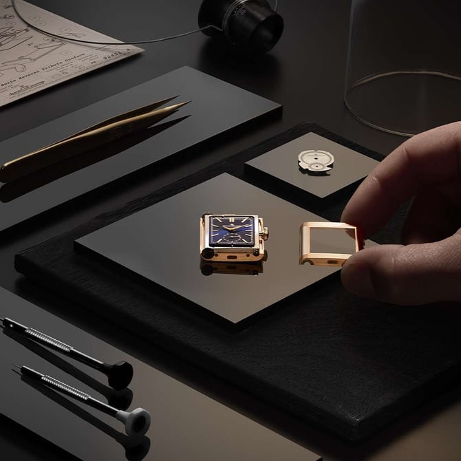 Pink Gold Men Watch Manual winding Reverso Tribute Small Seconds ...