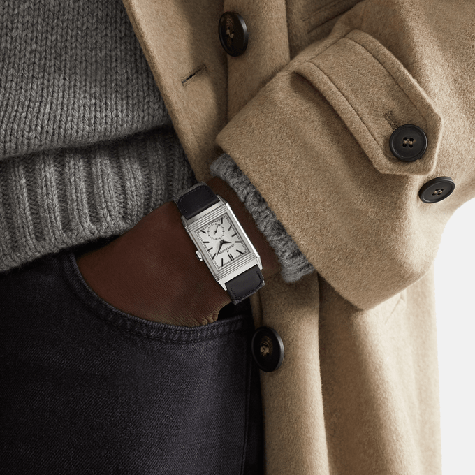 Stainless Steel Men Watch Manual winding Reverso Tribute Small Seconds ...